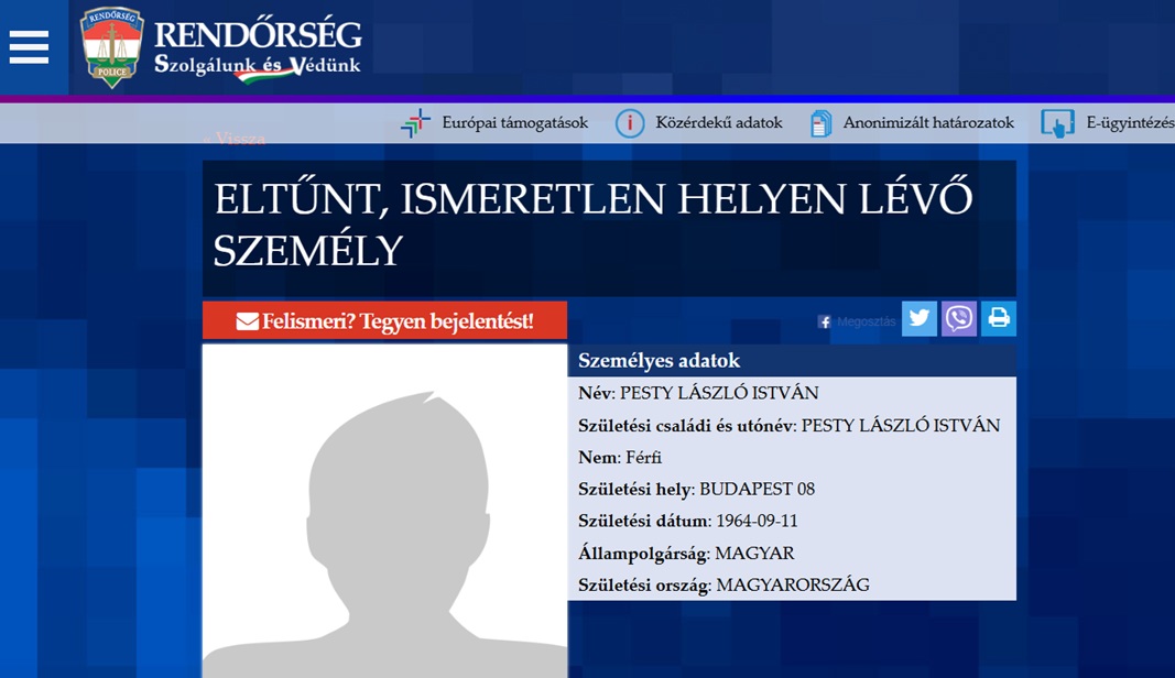 Négy napja nem találják Pesty László dokumentumfilmest - Hírextra
